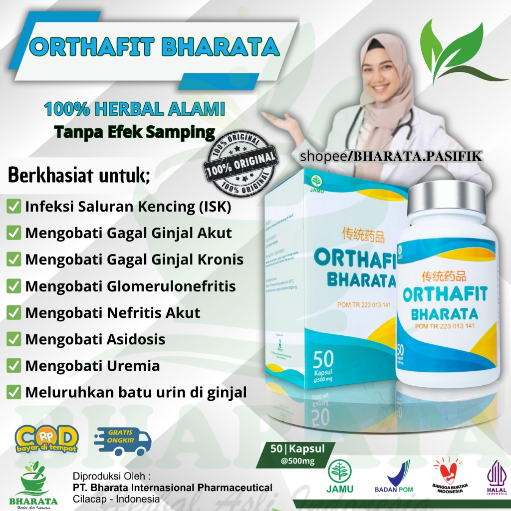 Jual Orthafit Bharata Obat Infeksi Saluran Kencing Kemih isk Gagal ginjal | Shopee Indonesia