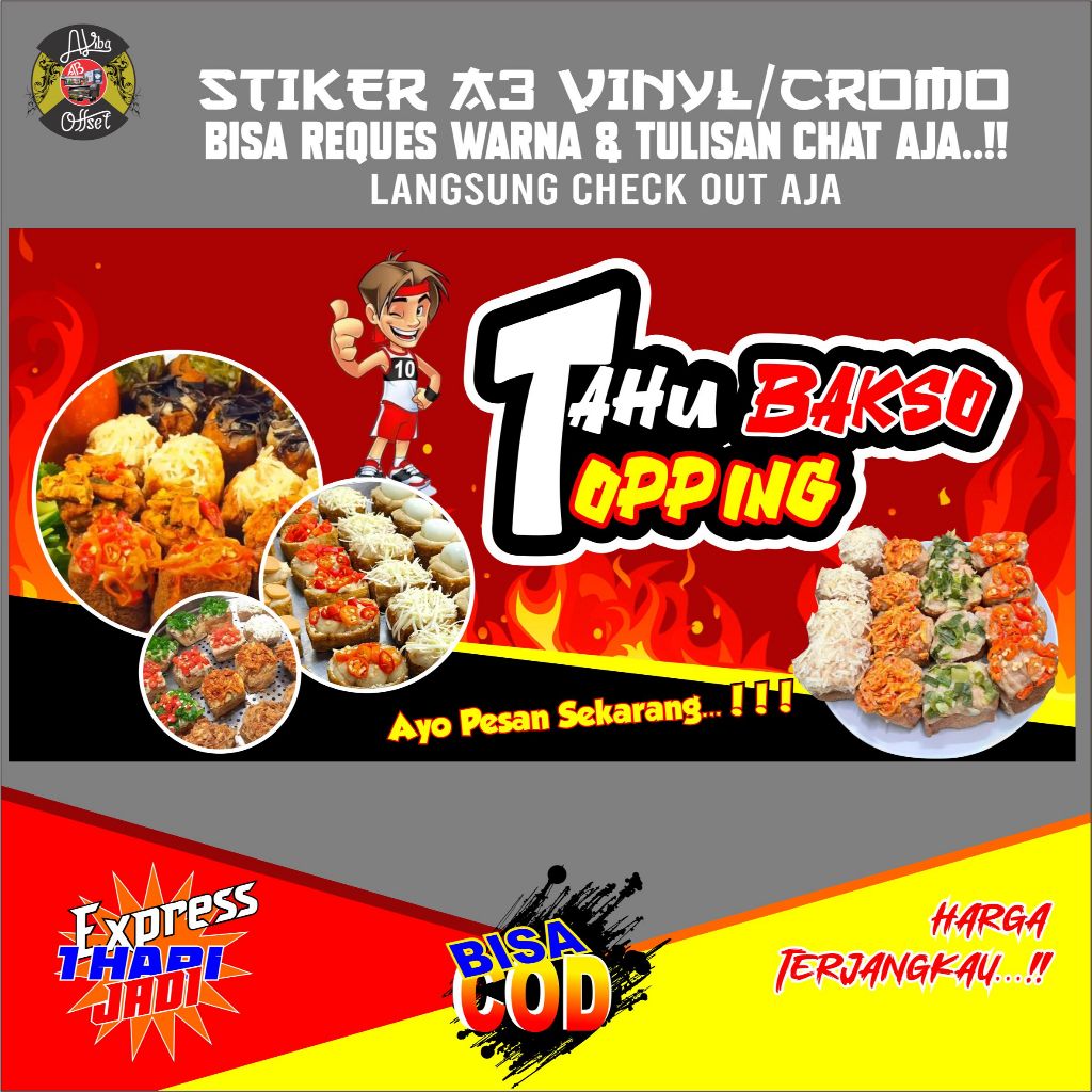 Jual SPANDUK BANNER TAHU BAKSO TOPPING 120100 | Shopee Indonesia