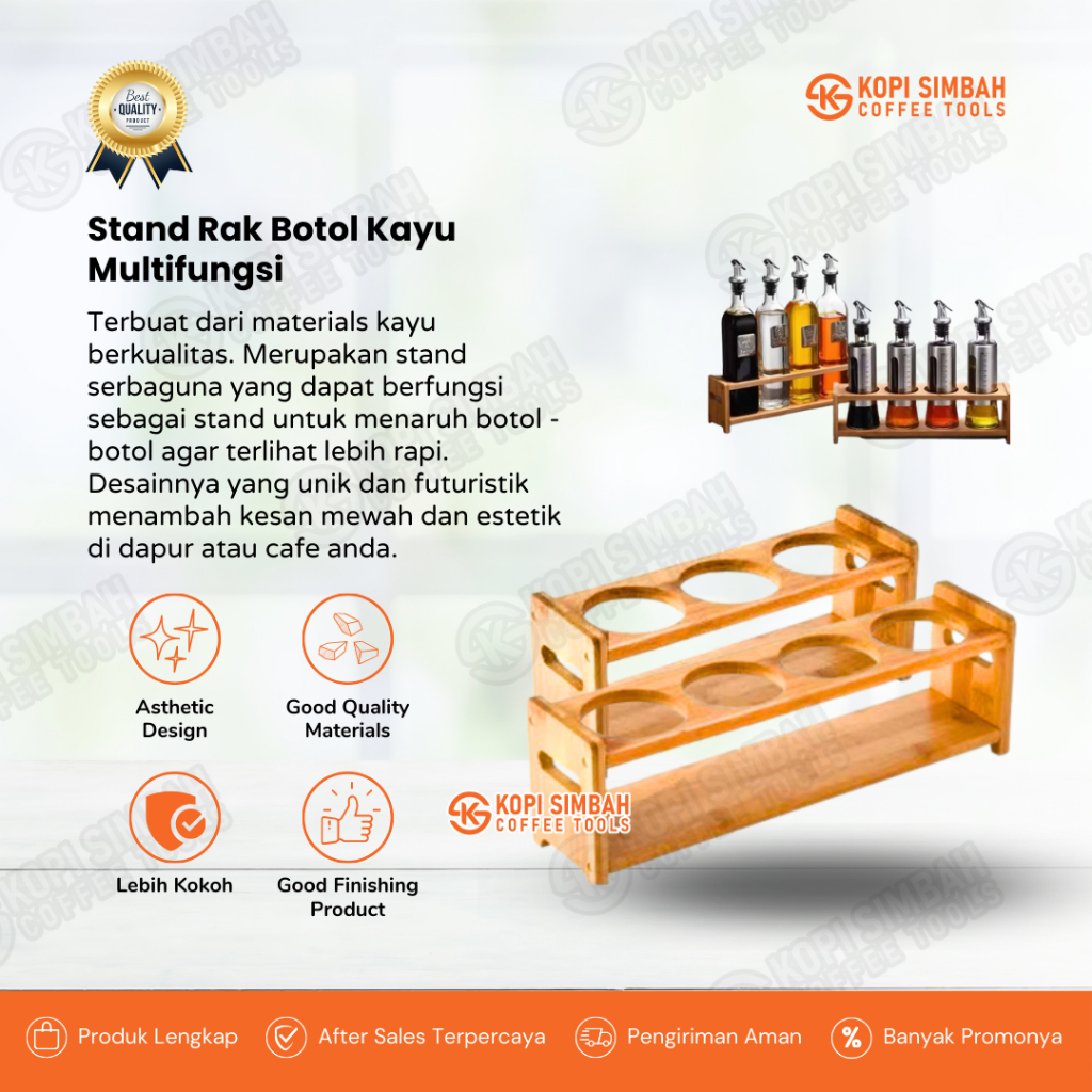 Jual Stand Rak Botol Sirup Bahan Kayu Multifungsi Tempat Bottle Holder ...