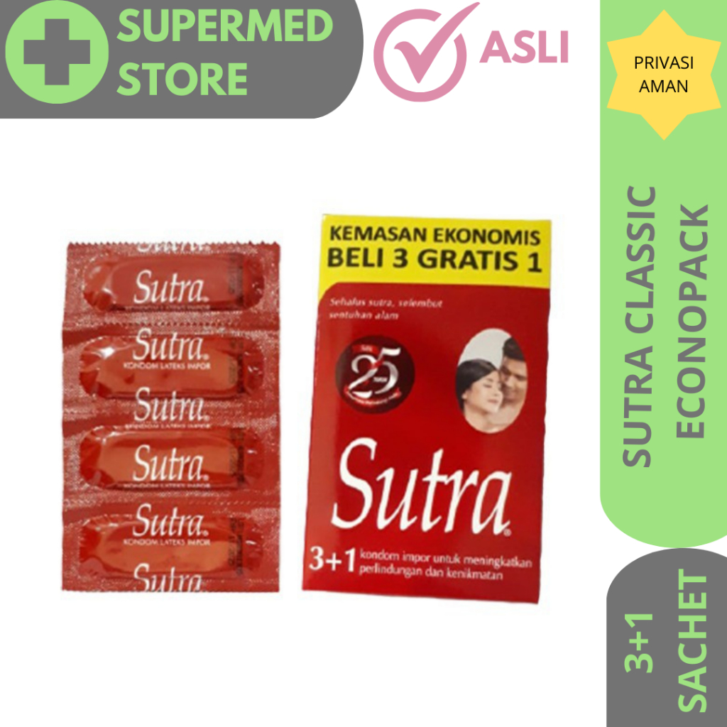 Jual Kondom Sutra Classic Kemasan Ekonomis 3 + 1 Sachet / Sutra Merah ...