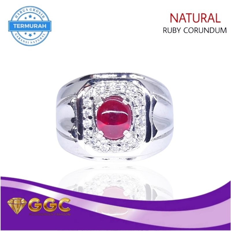 Jual Cincin Batu Natural Ruby Corundum Size Kantoran | Shopee Indonesia