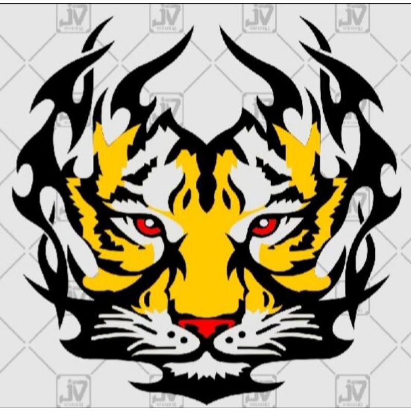 Jual stiker harimau api keren, stiker print sudah cutting, size 15 x 20 ...