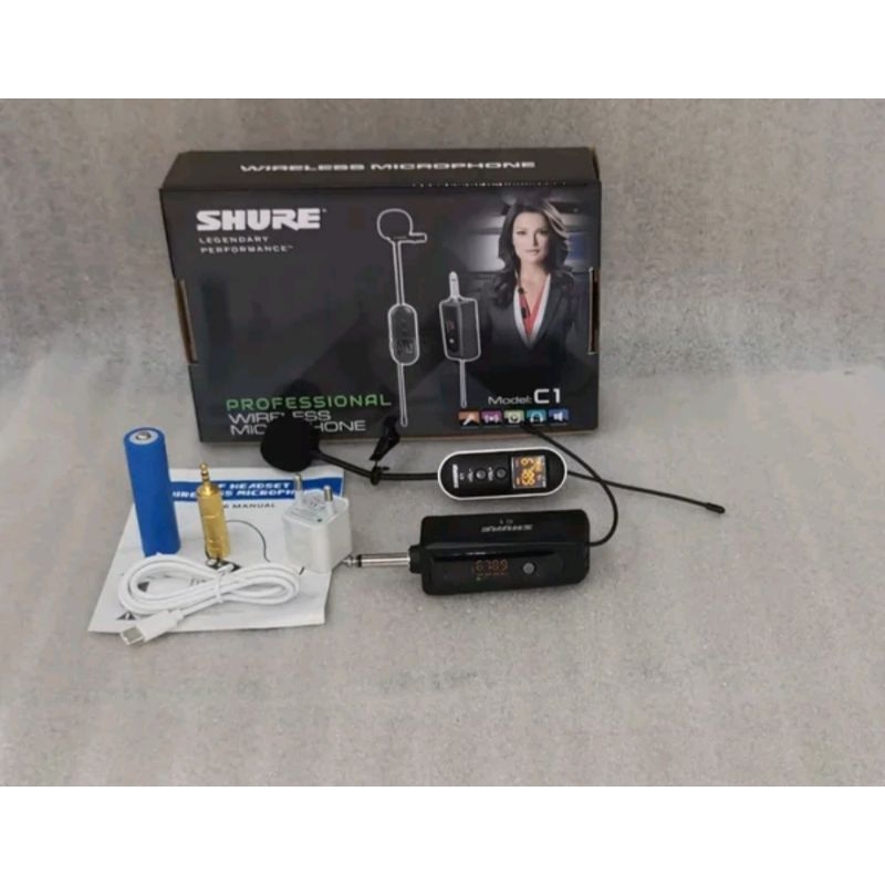 Jual Mic Wireless SHURE SH 1C Clip On/ Jepit | Shopee Indonesia
