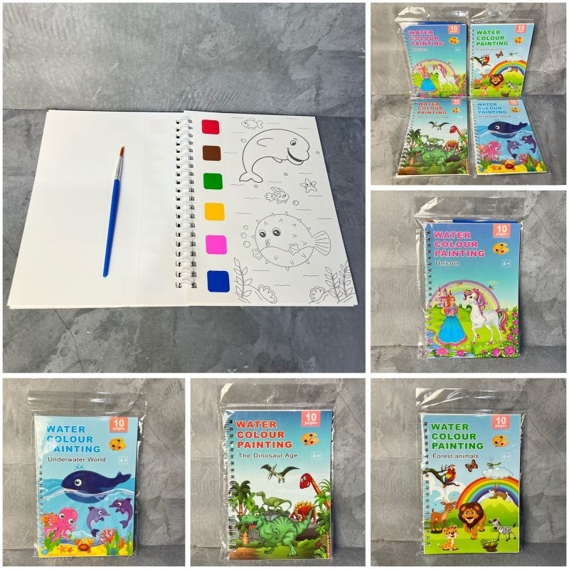 Jual Colouring Book Buku mewarnai Anak Air Kuas | Shopee Indonesia