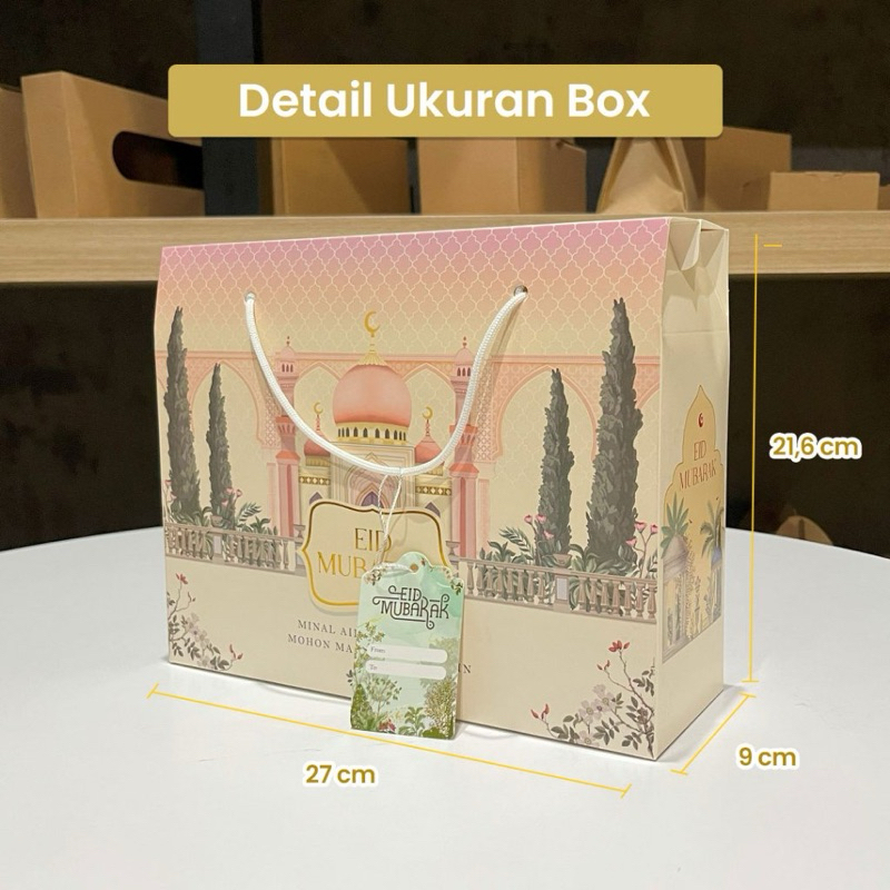 Jual Gable Box pink kotak hampers Lebaran idul fitri Tali jinjing/Box ...