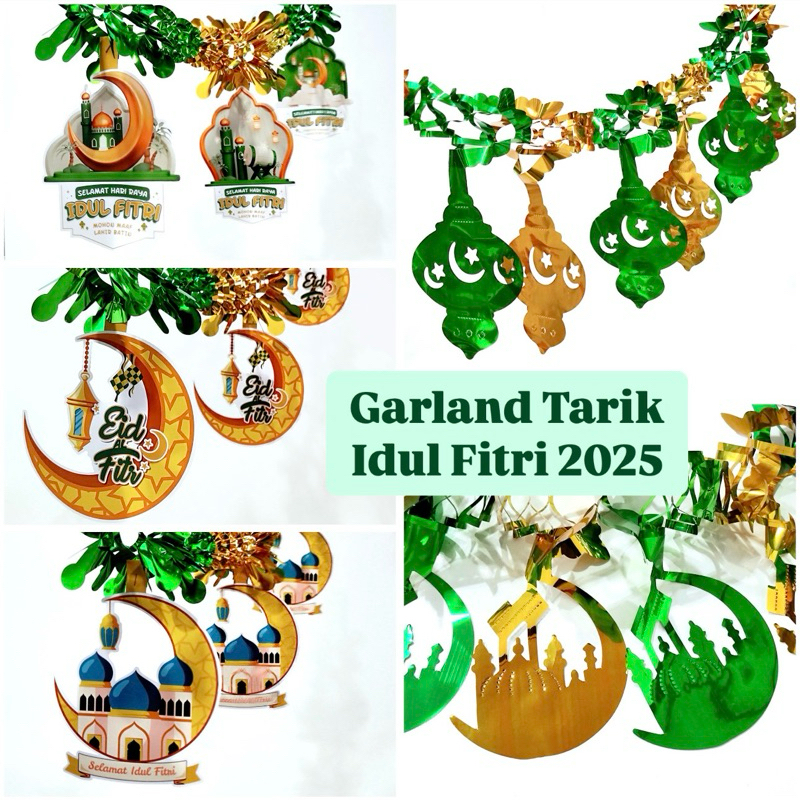 Jual Joyful Garland Tarik Idul Fitri / Slinger Ramadan Hari Raya / Dekorasi Idul Fitri Foil ...