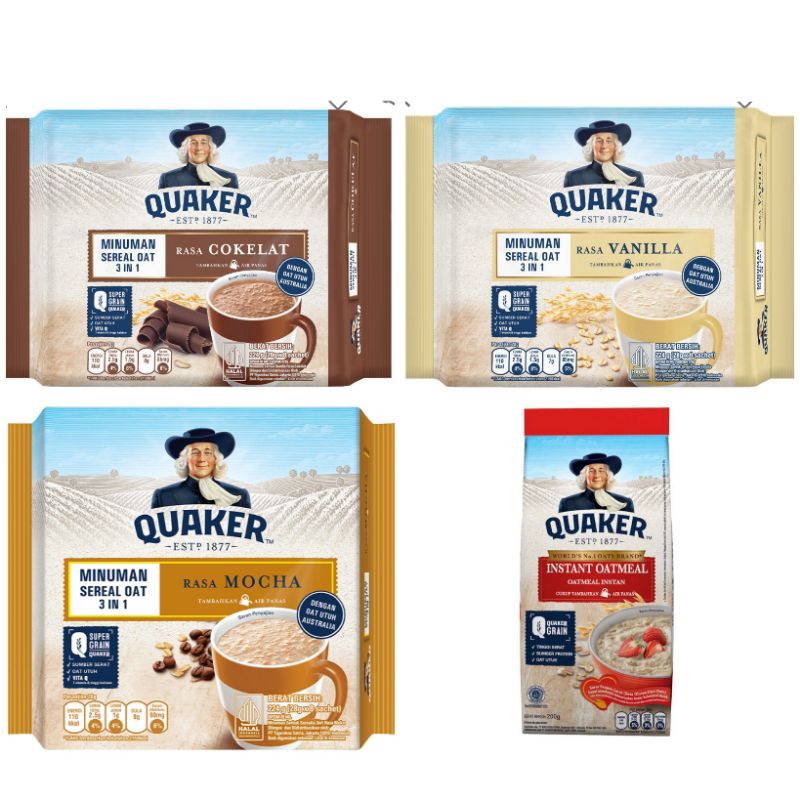 Jual QUAKER Instant Oatmeal merah original 3in1 minuman sereal vanila ...