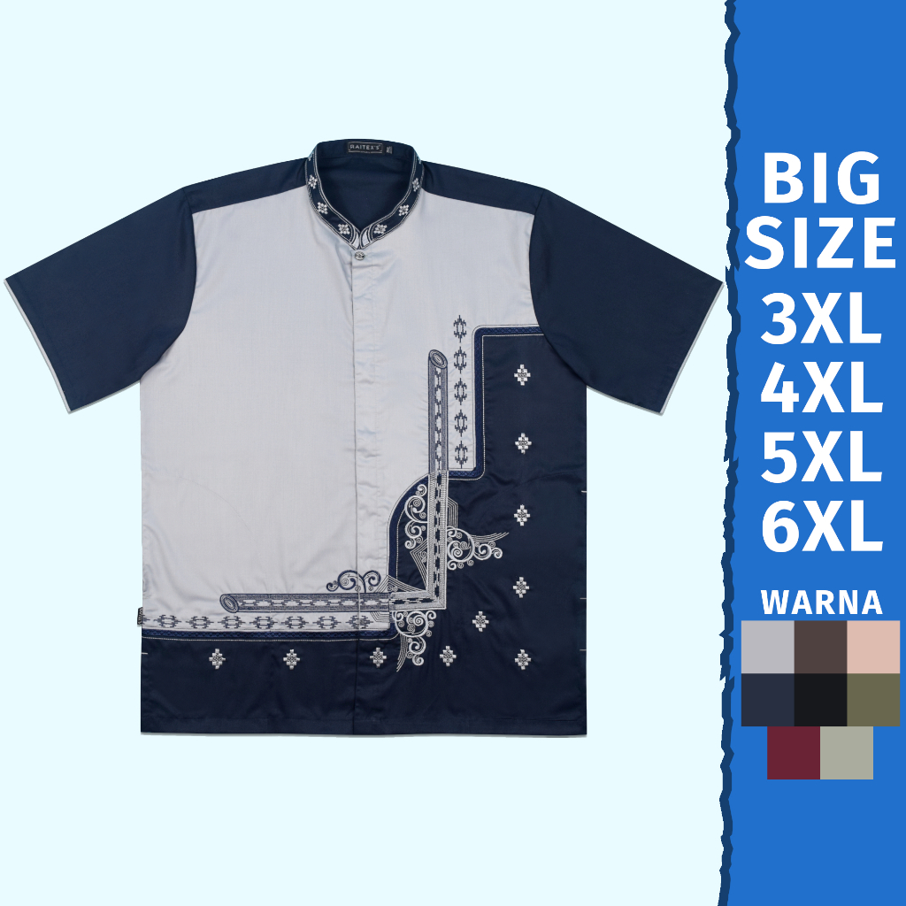 Jual Baju Kemeja Koko Pria Ukuran Jumbo 2XL 3XL 4XL 5XL 6XL Big Size XXL XXXL XXXXL XXXXXL 2L 3L ...