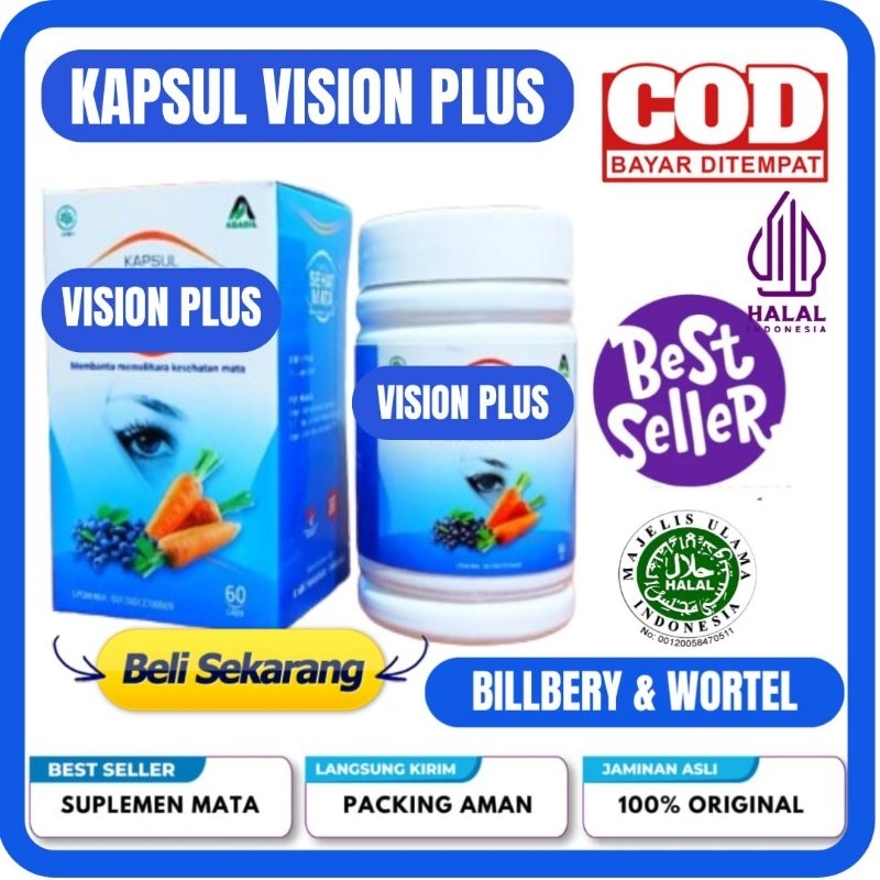 Jual KAPSUL VISION PLUS ABABIL ISI 60 - ABABIL MATA SEHAT VITAMIN MATA EKSTRAK BILLBERY PLUS ...