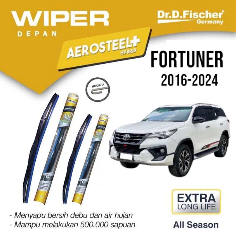 Jual WIPER HYBRID KACA DEPAN MOBIL FORTUNER 2016 2017 2018 2019 2020 2021 2022 2023 2024 Dr.D ...