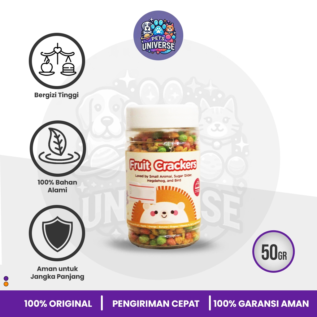Jual WORMTAIL - Snack Hamster - Fruit Cracker 50g - mengandung vitamin ...