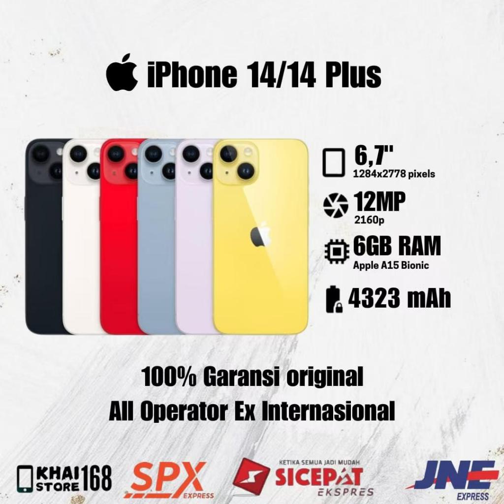 Jual IPHONE 14PLUS IPHONE 14 SECOND 128GB 256GB 512GB BEKAS ORIGINAL 100% MULUS 14 A 15 Bionic ...
