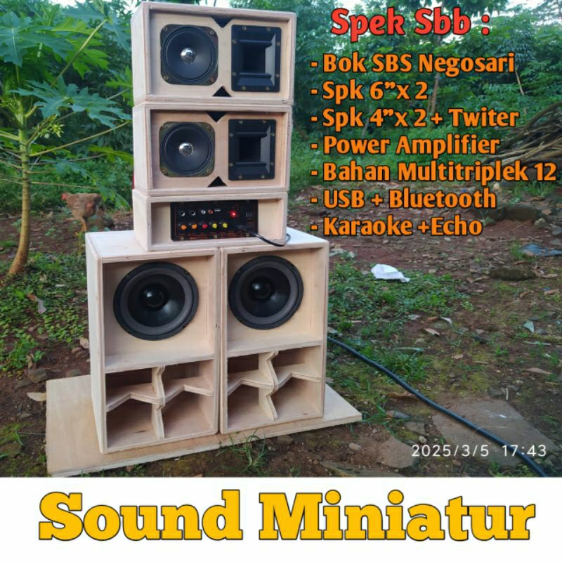 Jual miniatur sound sistem siap bunyi 6" bok CBS Negosari midelan 4"x2 ...
