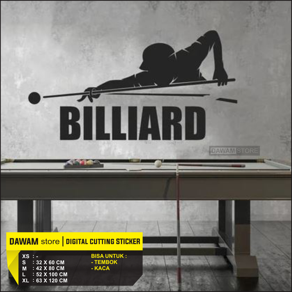 Jual Cutting Sticker Billiard Wallstiker Dinding Kaca Bola Biliart ...