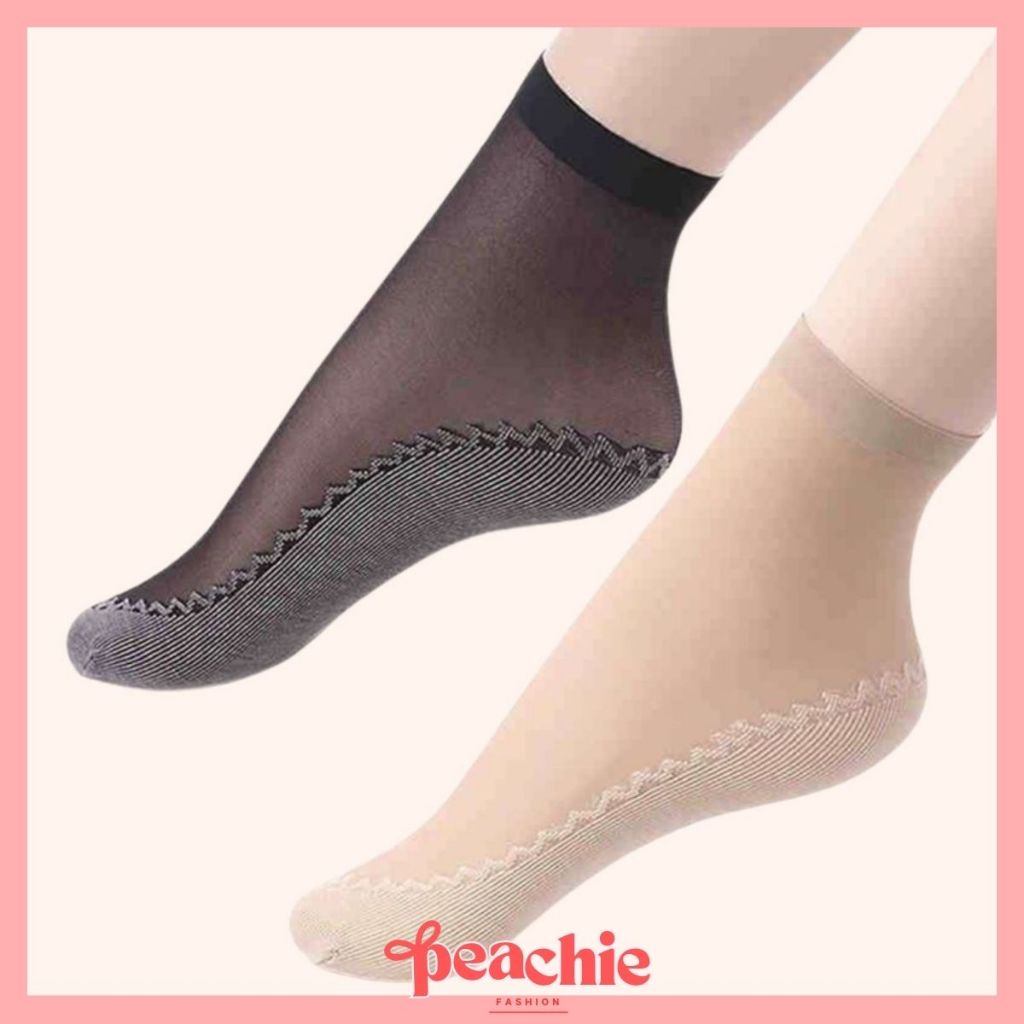 Jual PEACHIE | KK772 Kaos Kaki Pendek Sock Motif Transparan Wanita Kaus ...