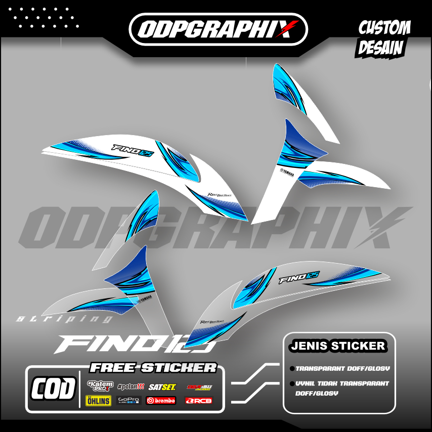 Jual STIKER STRIPING TRANSPARAN YAMAHA FINO FACELIFT LIS STICKER UV ...