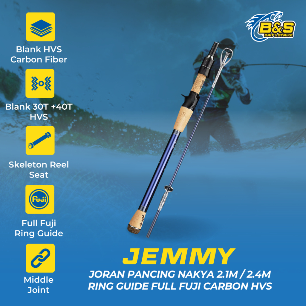 Jual JEMMY Joran Casting Nakya Ultralight dan Light Full Fuji Ring Guide Hollow Carbon HVS JP153 ...