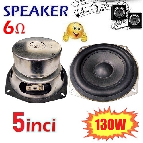 Jual Speaker HI-FI 6 Ohm 130W 5" Inch Audio Speaker Low Mid Bass 6R 130 ...