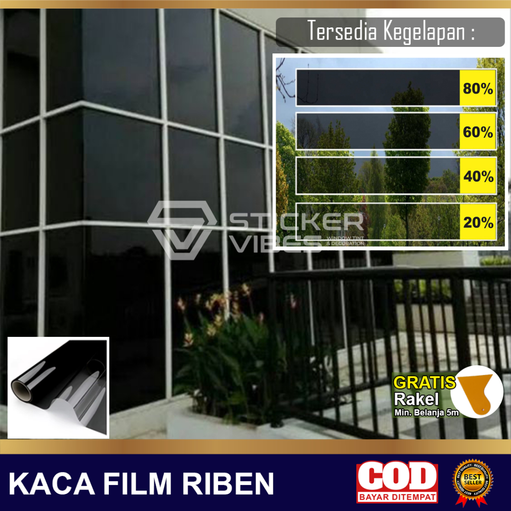Jual Sticker Kaca Film Jendela Rumah/Gedung/Kantor Kaca Film Riben | Shopee Indonesia