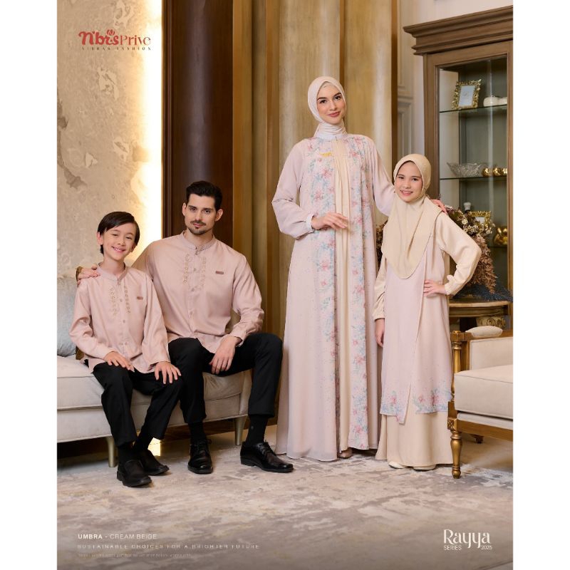 Jual Nibras Raya Series 2025 CREAM BEIGE Bahan Cotton Rayon Busana ...