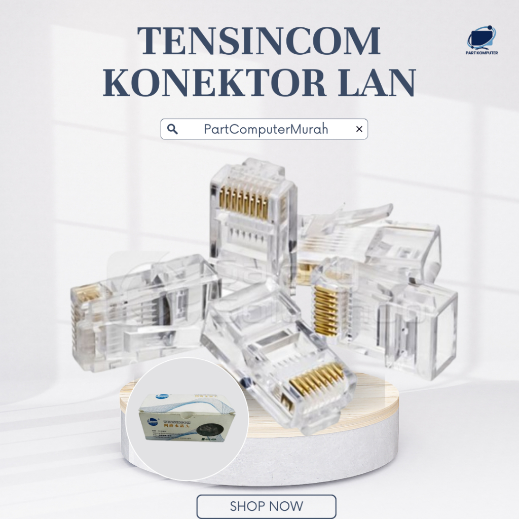 Jual Konektor jaringan kabel LAN RJ45 isi 30/50/100pcs cocok untuk ...