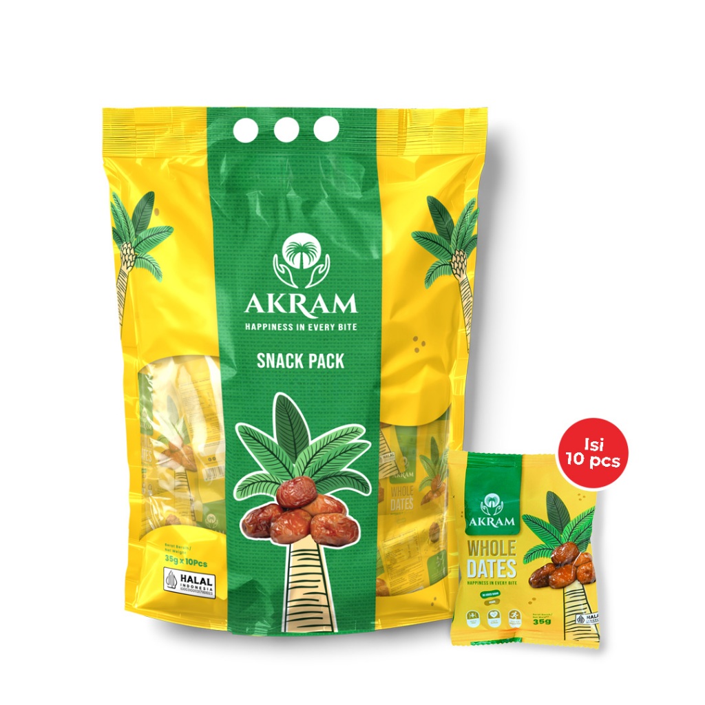 Jual Kurma Akram Whole Dates Snack Pack (1 PACK) | Shopee Indonesia