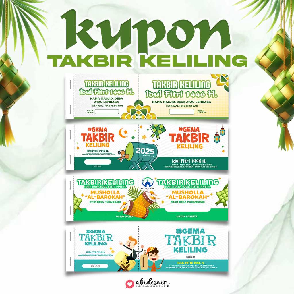 Jual Kupon Takbir Keliling - Custom - Free Desain | Shopee Indonesia
