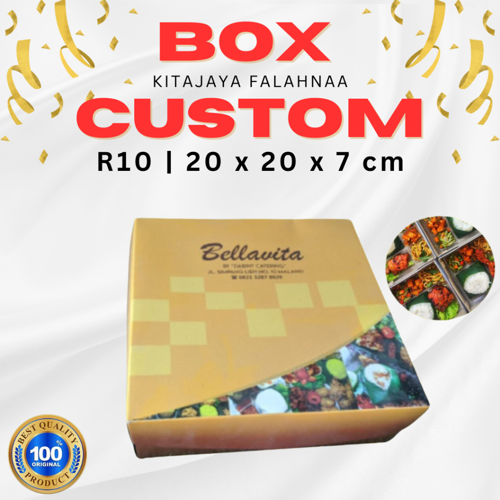 Jual (FREE DESAIN) CUSTOM BOX NASI R10 20x20x7 BAHAN TEBAL | Shopee ...