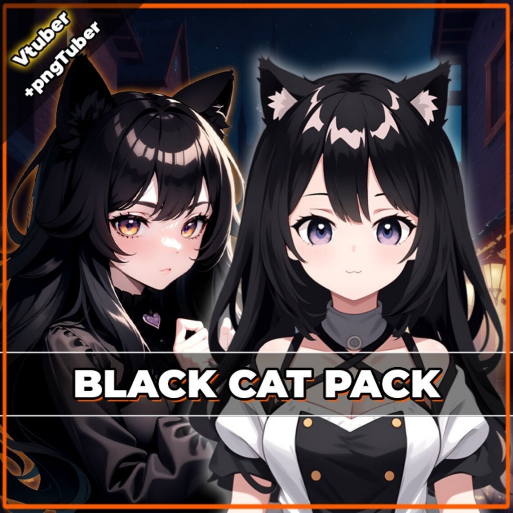 Jual Vtuber / Live2d (Premade & Siap Pakai) - Black Cat Girl Vtuber ...