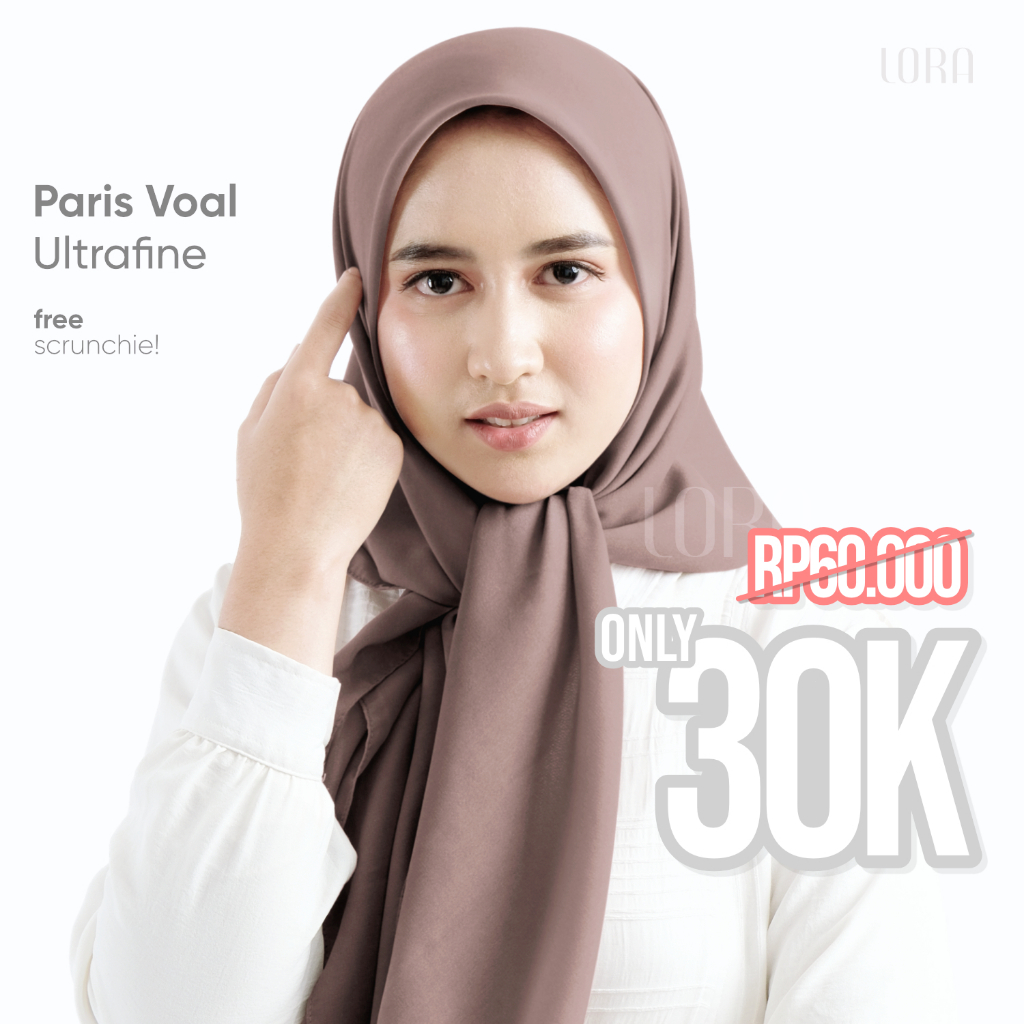 Jual LORA Voal Ultrafine Hijab Paris Premium Segi Empat | Shopee Indonesia