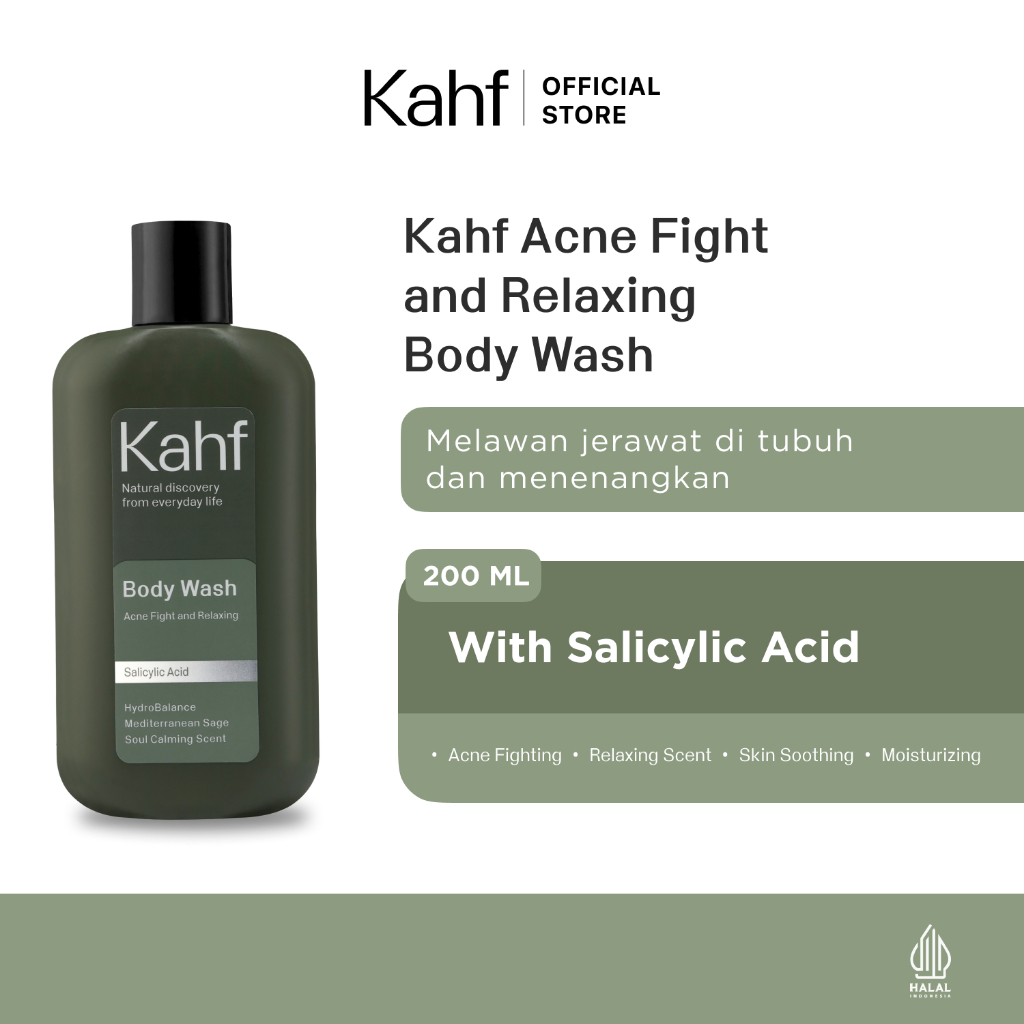 Jual Kahf Acne Fight and Relaxing Body Wash 200 ml Sabun Mandi Pria ...