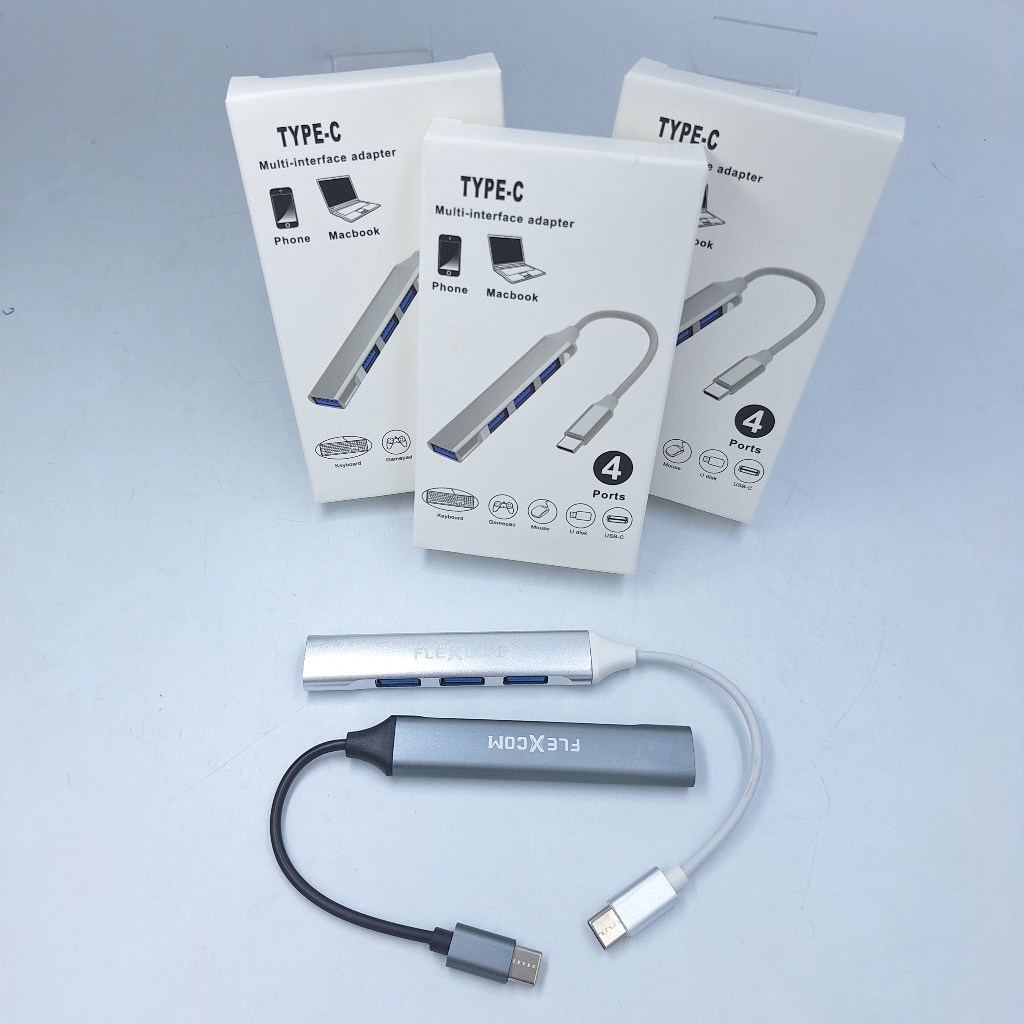 Jual FLEXCOM USB Hub Type C 4-in-1 OR USB 3.0 High Speed 5Gbps Portable Computer Accessories ...