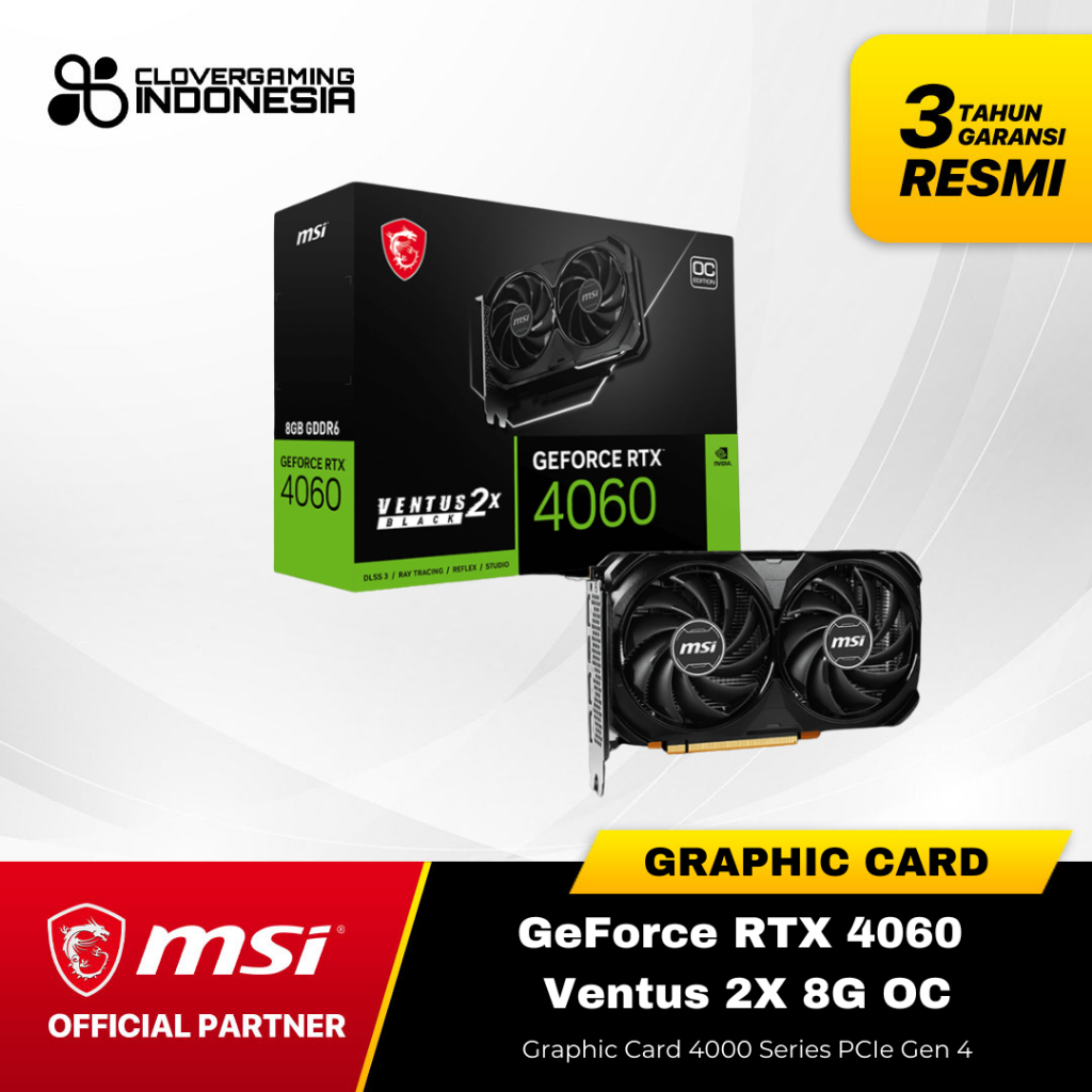 Jual MSI Nvidia GeForce RTX 4060 Ventus 2X 8G OC VGA PC Graphic Card ...