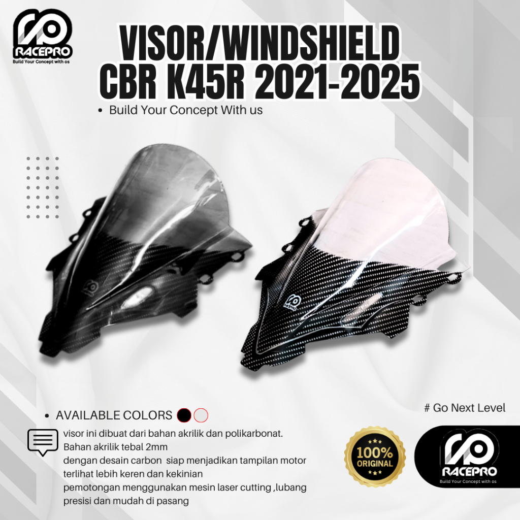 Jual VISOR CBR K45R CARBON WHINDSHIELD CBR K45R RACEPRO CBR 150 2021 ...