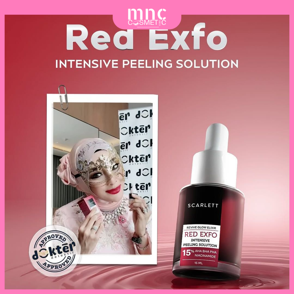 Jual Scarlett Whitening Revive Glow Elixir Red Exfo Intensive Peeling ...