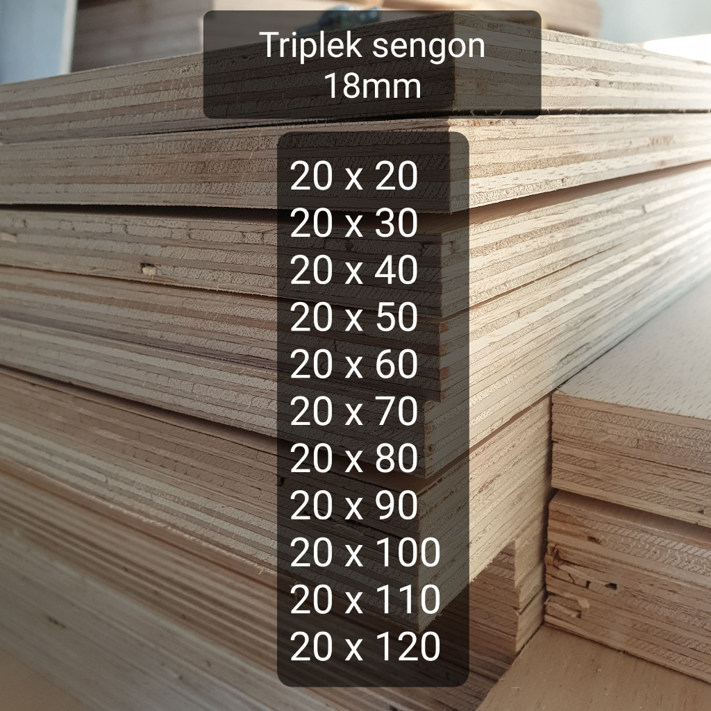 Jual Triplek custom sengon 18mm plywood multiplek halus 2 sisi lebar 20 ...