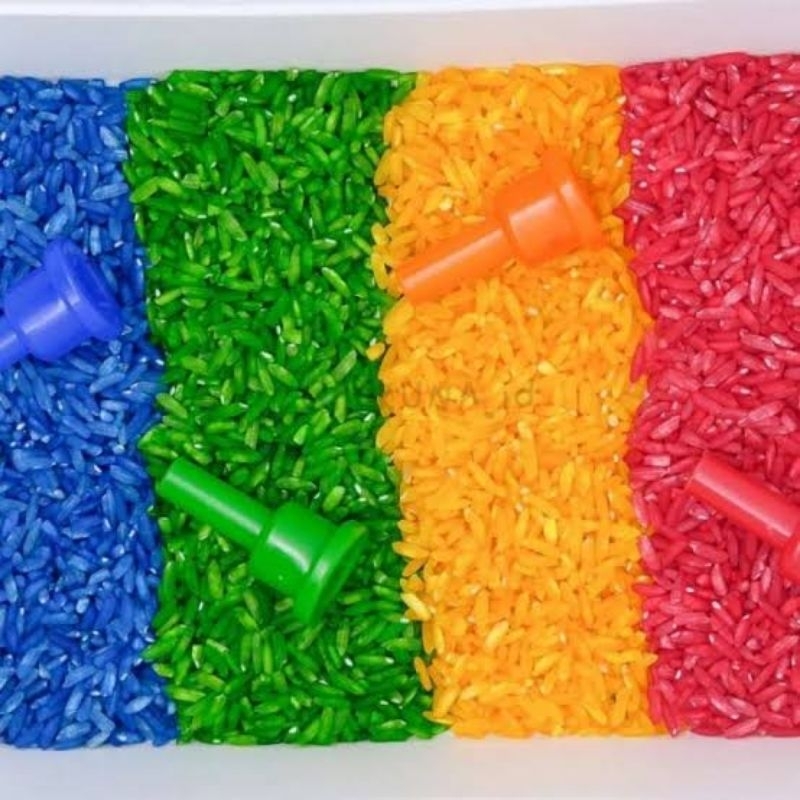 Jual Rainbow rice sensory play | Shopee Indonesia