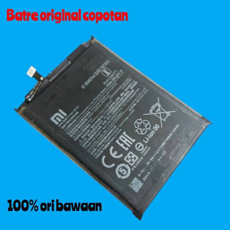 Jual BATERAI Redmi Note 9 BATRE Original copotan | Shopee Indonesia