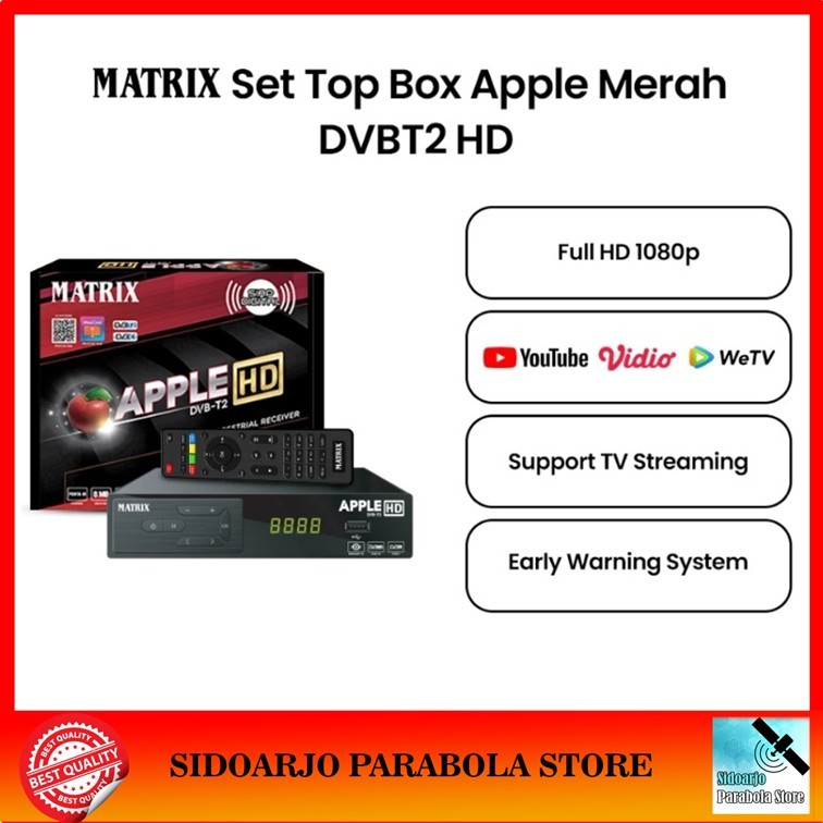 Jual Set Top Box TV Digital DVBT2 Matrix Apple Merah HD Red STB DVB-T2 Antena Siaran Channel ...
