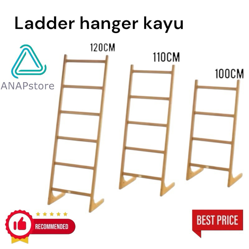 Jual ladder hanger tangga kayu rak gantungan sejadah / rak gantung ...