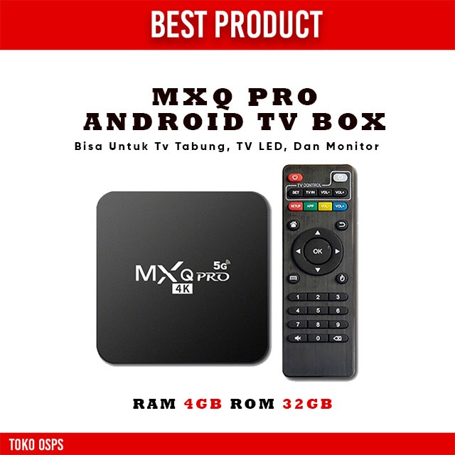 Jual Best Product Android Box MXQ Pro 4K Smart TV 4GB RAM 32GB ROM OSPS ...