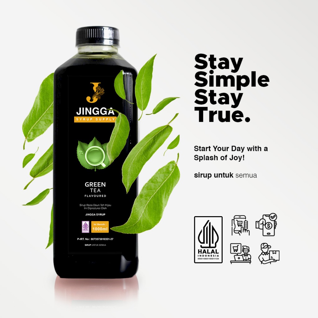 Jual JINGGA Matcha Green Tea Syrup 1000 ml - Sirup Matcha Green Tea ...