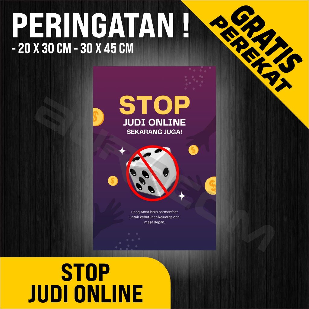 Jual PAPAN AKRILIK dan STIKER, STOP JUDI ONLINE, AKRILIK CUSTOM ...