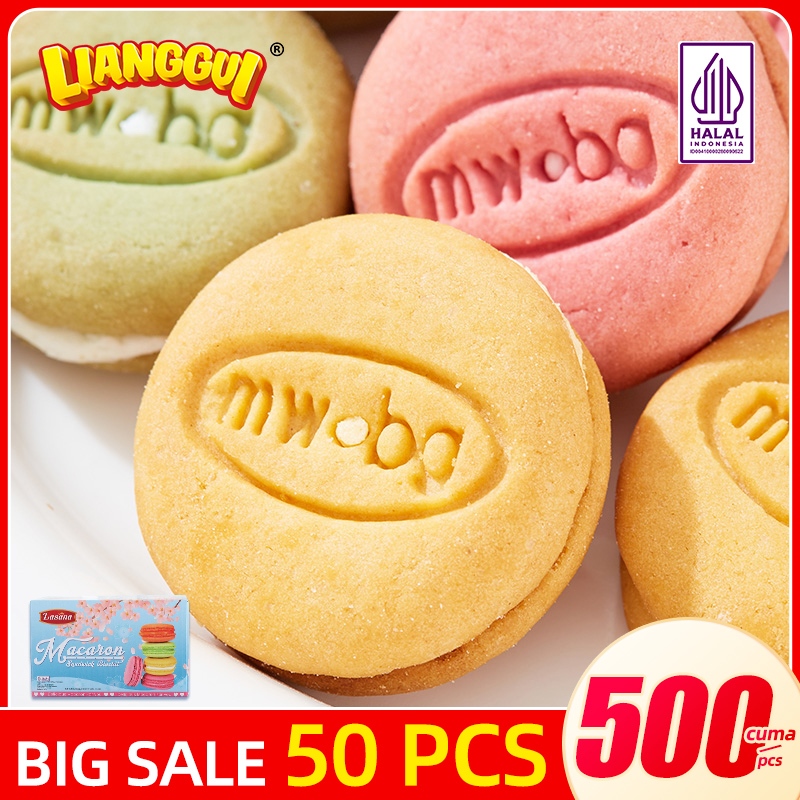 Jual [HALAL] Lianggui Macaron Biskuit Mini Cookies 300gr Kue Lebaran ...