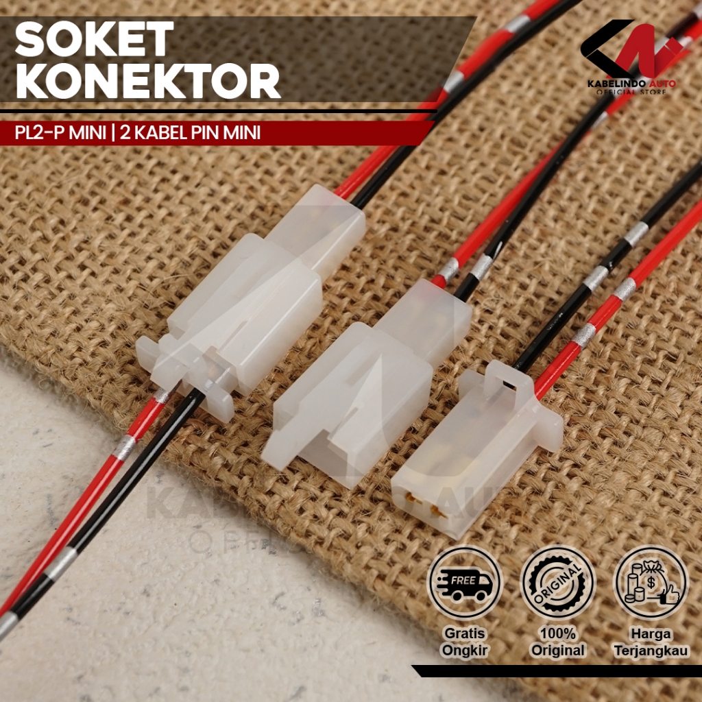 Jual Soket Sambung 2 Pin Kecil / Mini Socket Kabel Konektor Mobil Motor ...