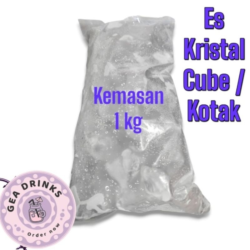 Jual es batu kristal cube kotak 1000 gr / 1 kg | Shopee Indonesia