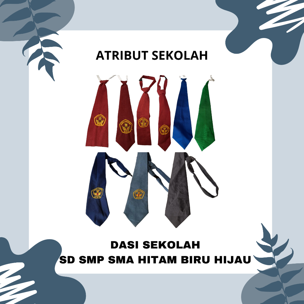 Jual Dasi sekolah SD SMP SMA Kuliah Kerja TK MI MTS lengkap karet ...