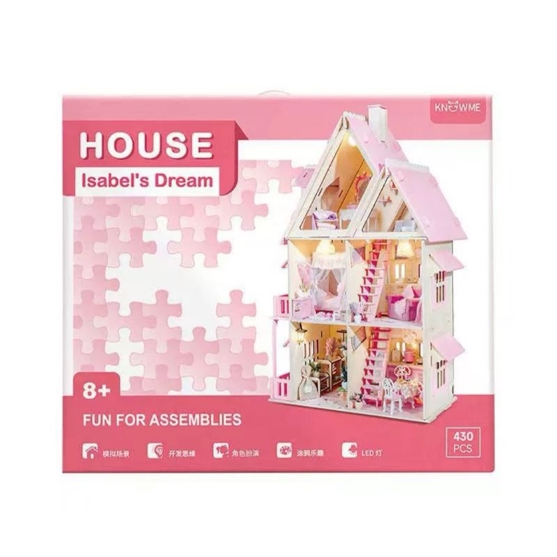 Jual minature doll house DIY mainan anak rumah mini rumah kayu rumah ...