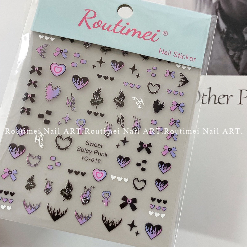 Jual ROUTIMEI STICKER NAIL SWEET SPICY PUNK YO-018 STICKER KUKU ...