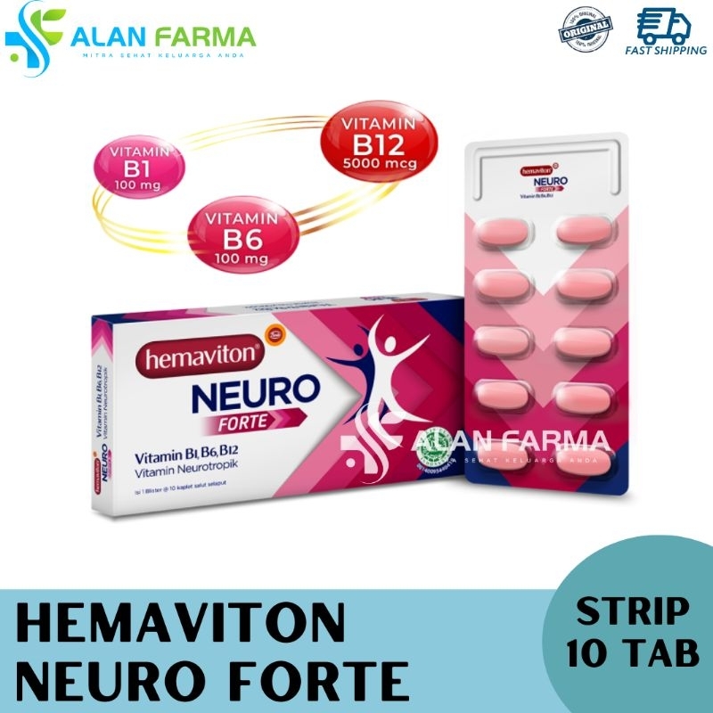 Jual Hemaviton Neuro Forte Strip isi 10 Tablet | Vitamin B Complex ...